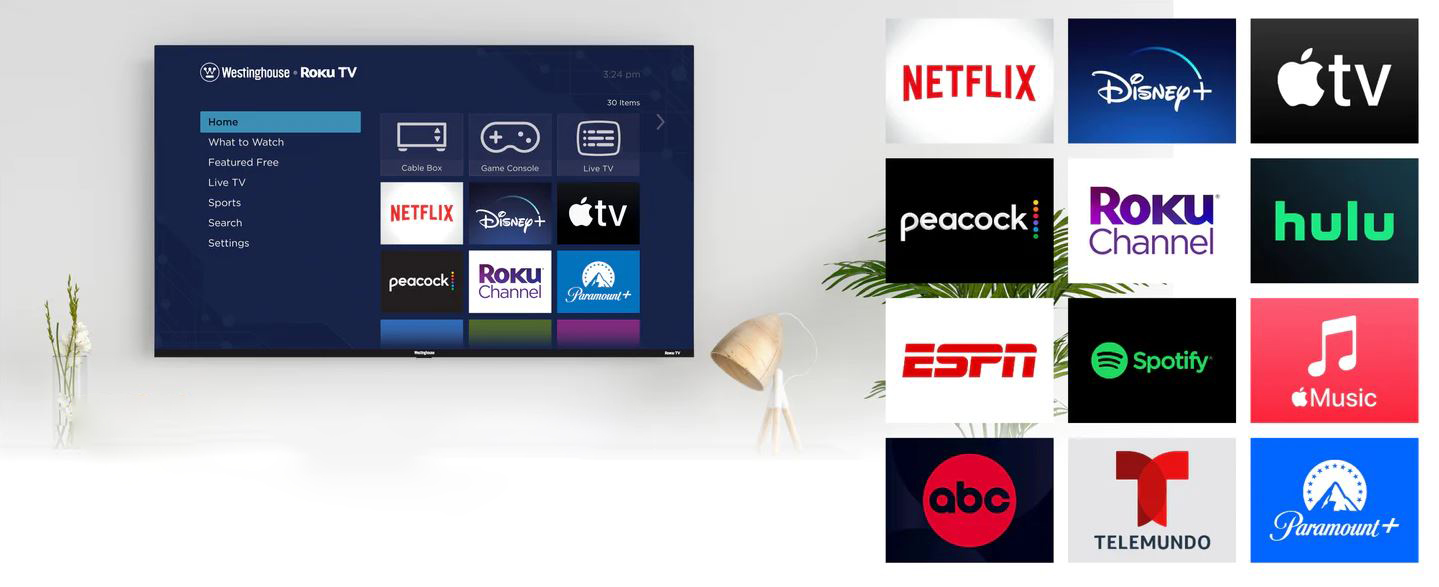 Westinghouse EX Series 43" Edgeless HD Roku TV (WR43EX2300, 2024) - Newegg.com